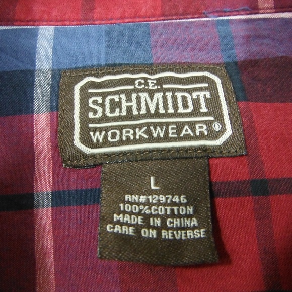 schmidt | Shirts | Ce Schmidt Work Wear Red Plaid Button Down Shirt ...